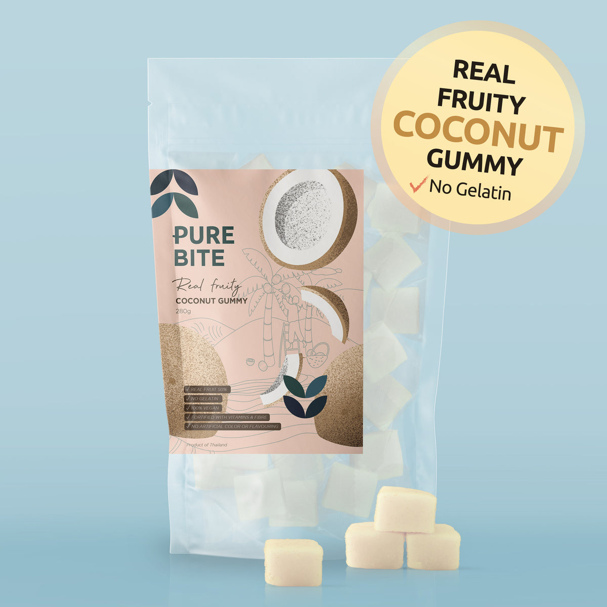 PURE BITE 真果肉椰子軟糖 PURE BITE REAL FRUITY COCONUT GUMMY – THAI PRODUCE HK